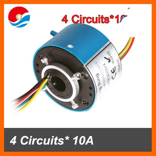 Miniature bore size 12.7mm (0.5'') of through hole slip ring 4 circuits ...