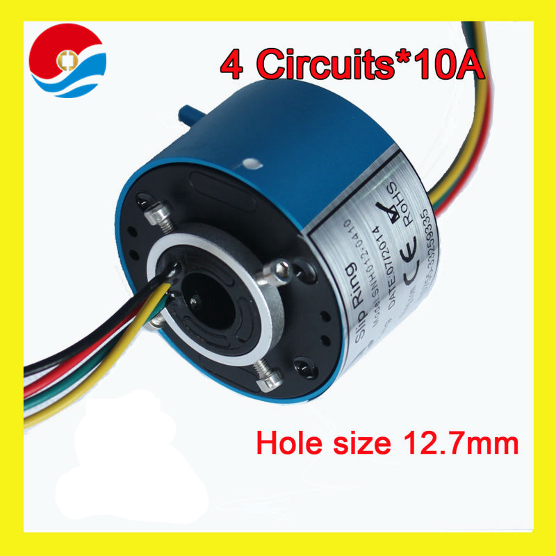 Miniature bore size 12.7mm (0.5'') of through hole slip ring 4 circuits ...